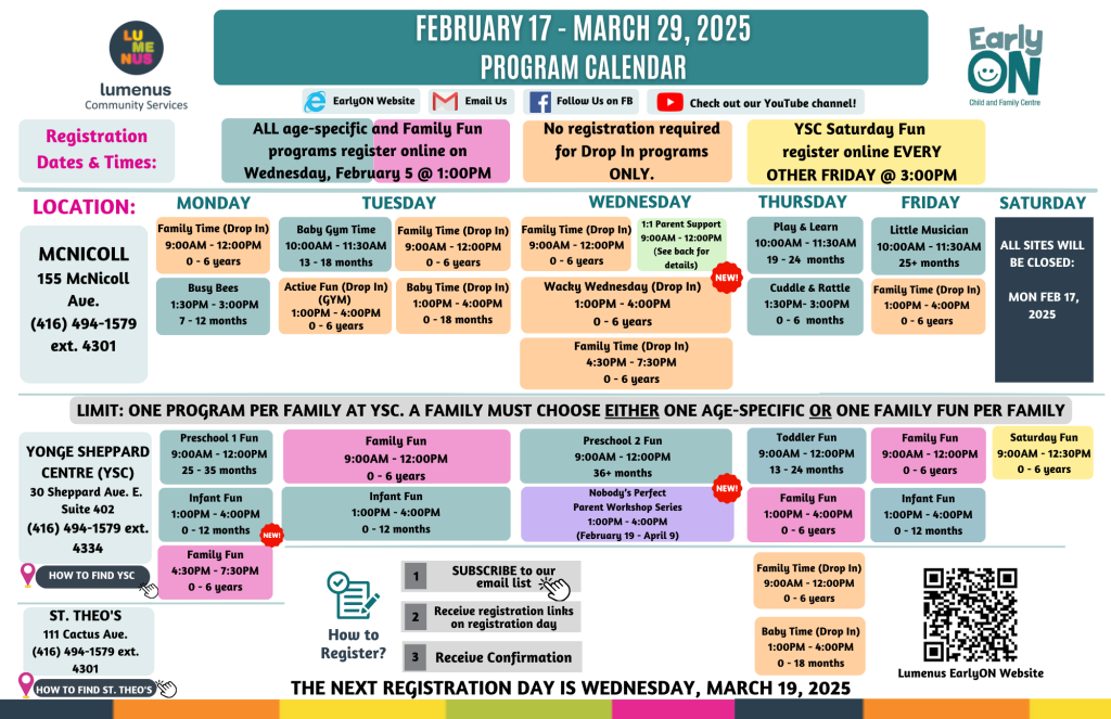 EarlyON Child & Family Centres | Lumenus | Programs & Services